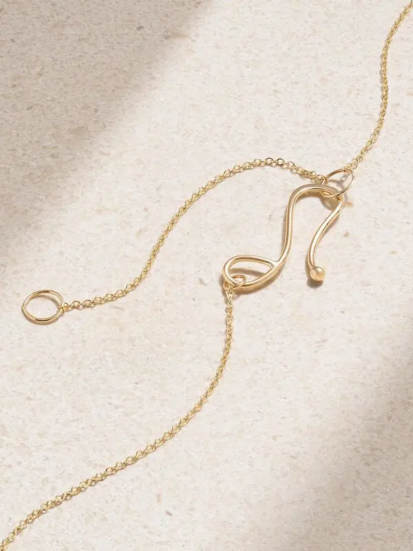 MELISSA JOY MANNING 14-karat Recycled Diamond Horseshoe Necklace
