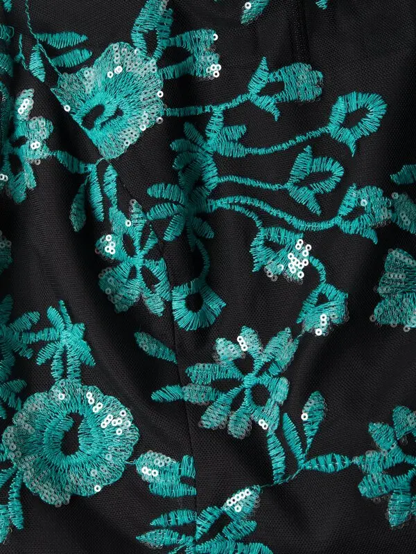 Shani Novelty Embroidered Illusion Dress