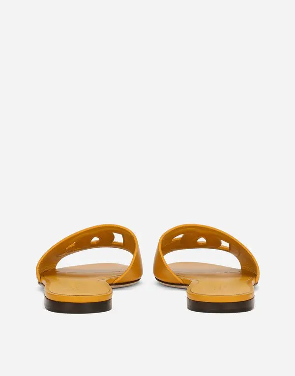 Dolce & Gabbana Calfskin Sliders - Yellow