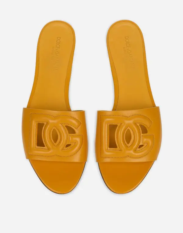 Dolce & Gabbana Calfskin Sliders - Yellow