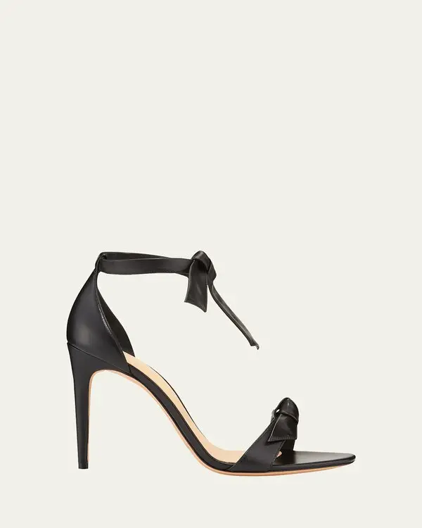 ALEXANDRE BIRMAN Clarita Leather Ankle-tie 100mm High-heel Sandals - Black