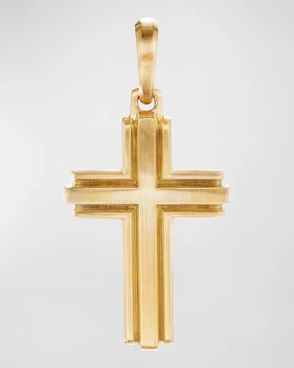 David Yurman Deco Cross Pendant In 18k - Gold