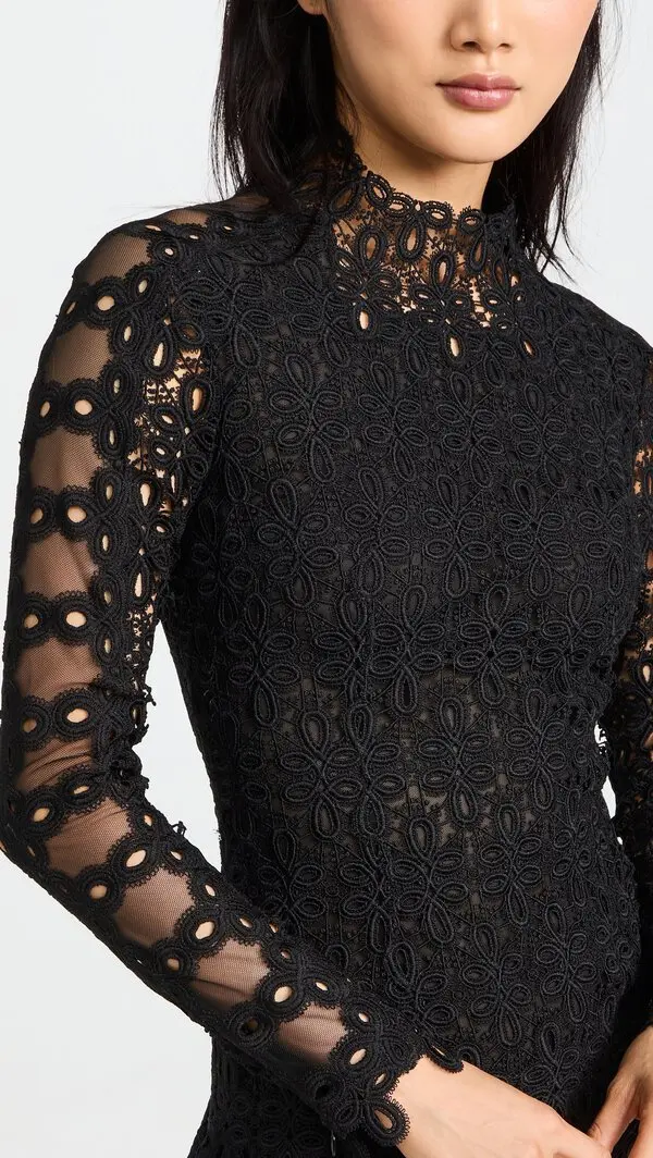 SIMKHAI Joy Lace Mini Dress | Black | Size 0 | Shopbop