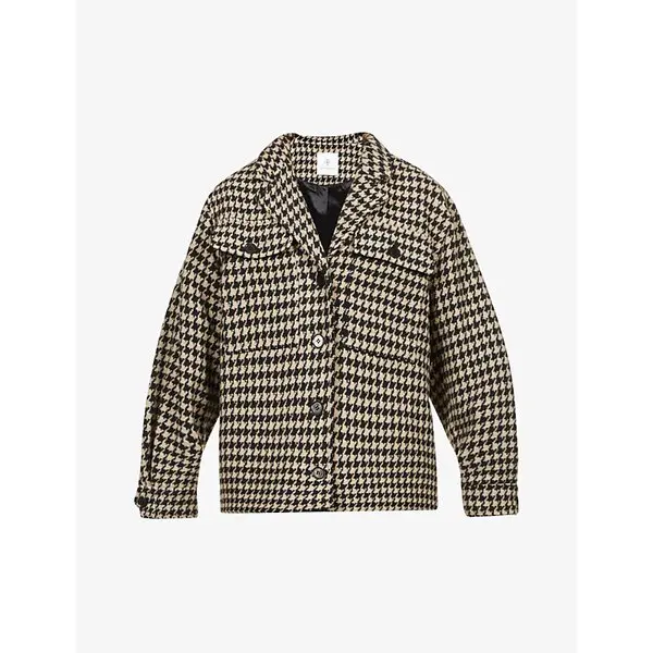 ANINE BING Houndstooth Flynn Houndstooth Woven Jacket