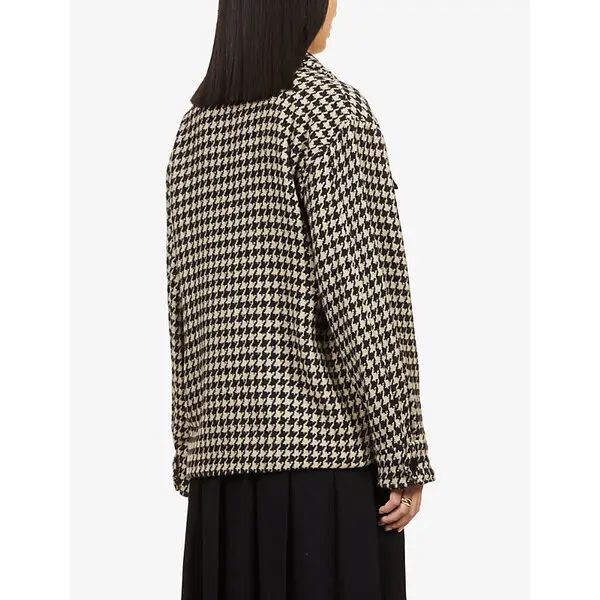 ANINE BING Houndstooth Flynn Houndstooth Woven Jacket
