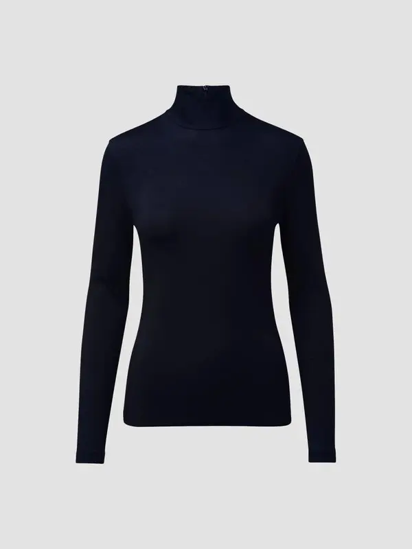 Akris Turtleneck Back Zip Top - Black