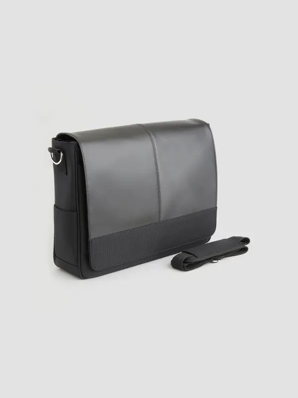 ROYCE NEW YORK Laptop Messenger Bag - Black