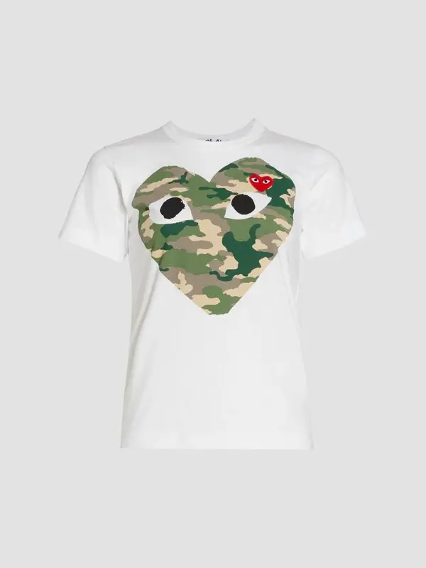 Play Comme Des Garcon Camouflage Heart Tee