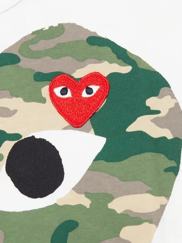 Play Comme Des Garcon Camouflage Heart Tee