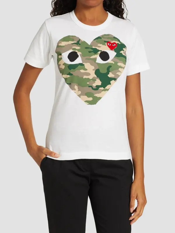 Play Comme Des Garcon Camouflage Heart Tee
