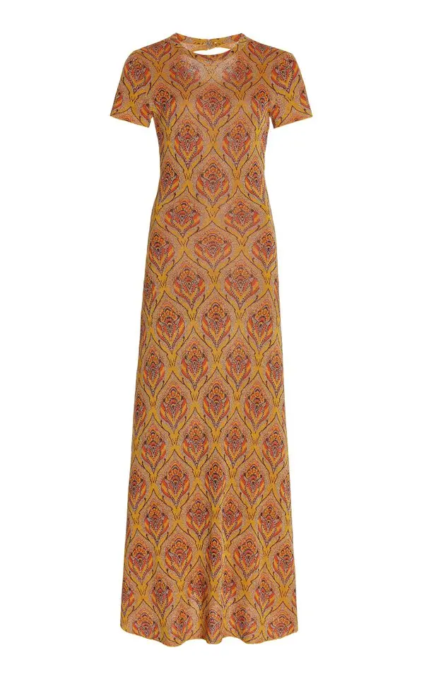 Rabanne Jacquard-Knit Maxi Dress In Orange - 50% Off | Editorialist