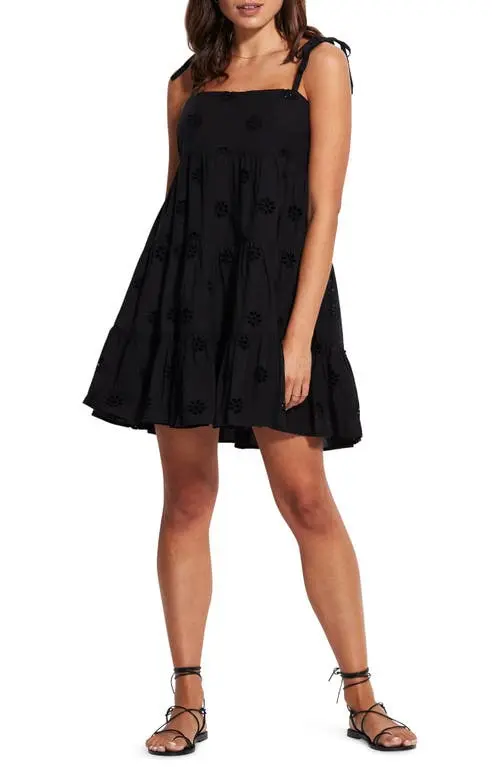 Seafolly Beach Edit Tiered Eyelet Dress In Black - 58% Off | Editorialist