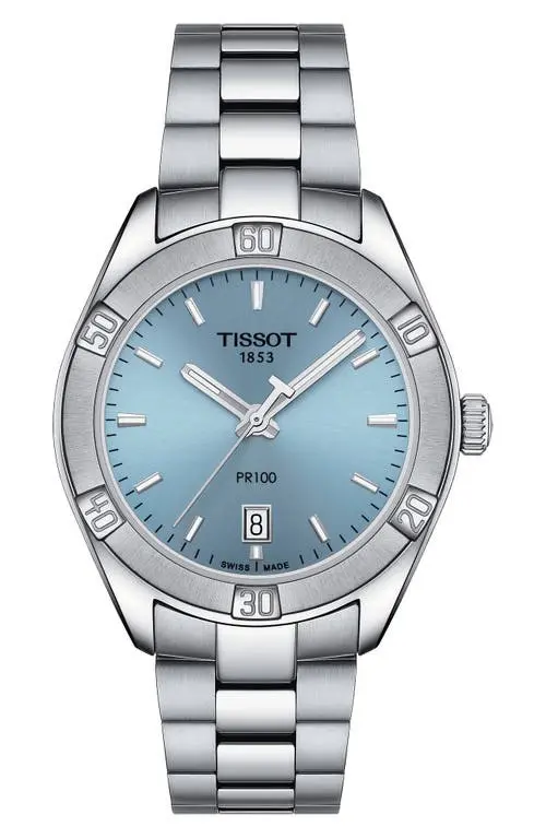 TISSOT Pr 100 Classic Stainless Steel Bracelet Watch - Blue