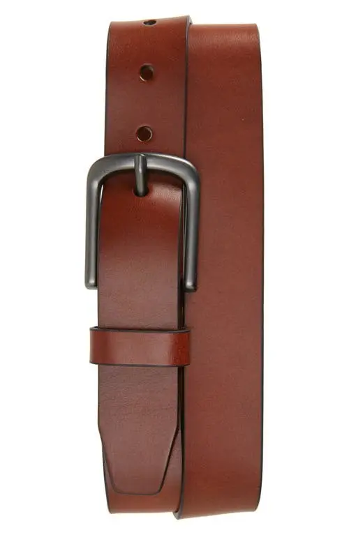 Johnston & Murphy Flat Edge Leather Belt - Tan Leather