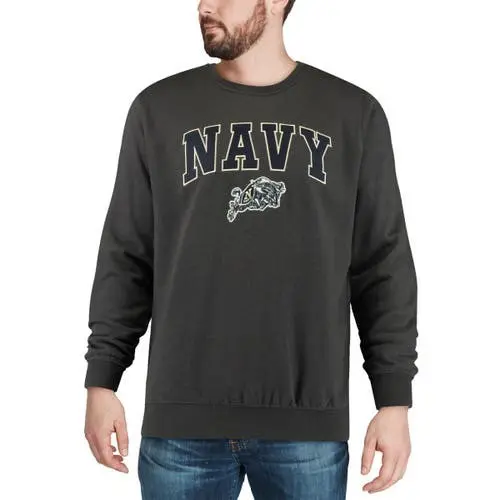 COLOSSEUM Navy Midshipmen Arch & Logo Crew Neck Sweatshirt