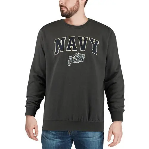 COLOSSEUM Navy Midshipmen Arch & Logo Crew Neck Sweatshirt