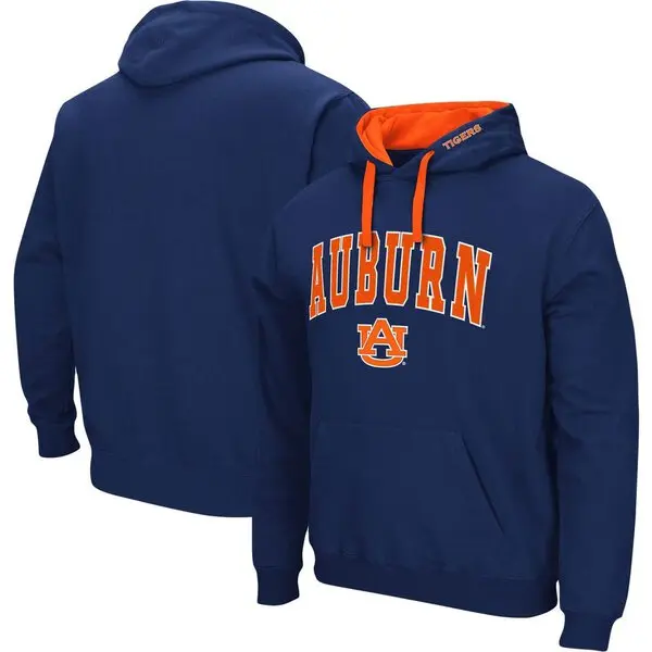 COLOSSEUM Auburn Tigers Arch & Logo 2.0 Pullover Hoodie - Navy
