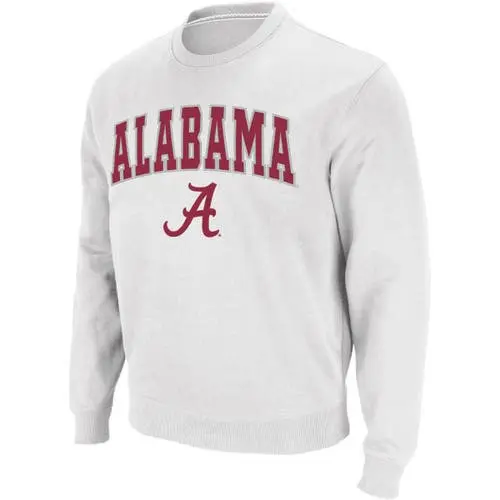 COLOSSEUM Alabama Crimson Tide Arch & Logo Crew Neck Sweatshirt - White