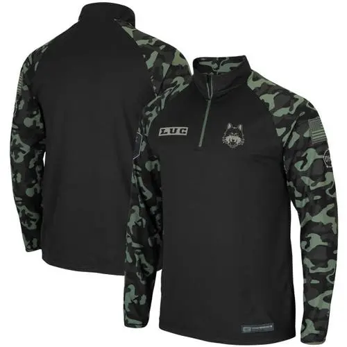 COLOSSEUM Loyola Chicago Ramblers Oht Military Appreciation Raglan Quarter-zip Jacket - Black