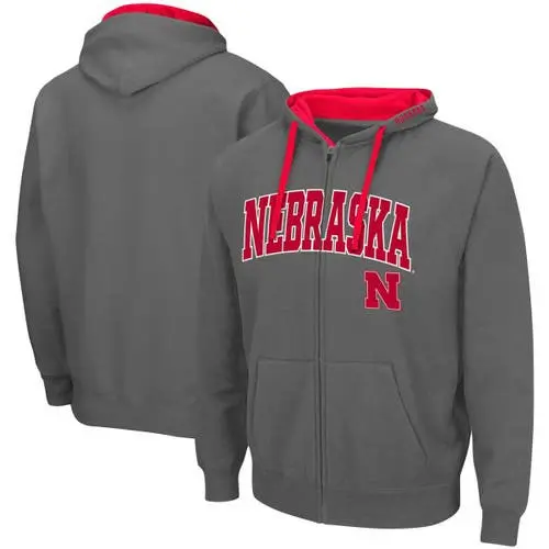 COLOSSEUM Nebraska Huskers Big & Tall Full-zip Hoodie - Charcoal