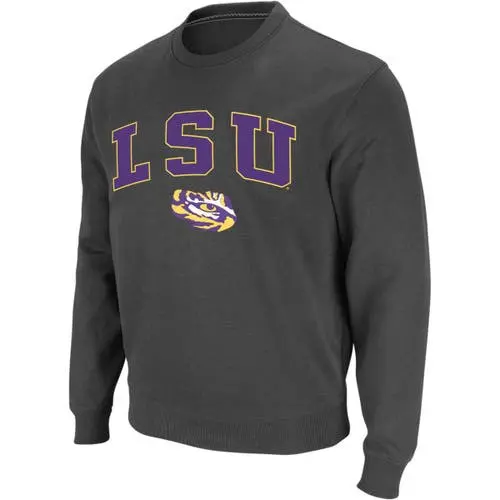COLOSSEUM Lsu Tigers Arch & Logo Crew Neck Sweatshirt