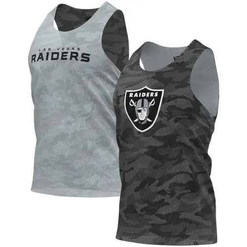 FOCO Gray Las Vegas Raiders Reversible Mesh Tank Top - Black