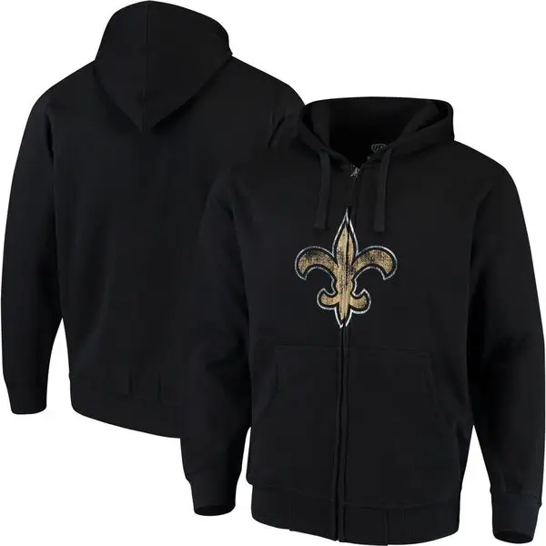 STARTER G-iii Sports Carl Banks New Orleans Saints Primary Logo Full-zip Hoodie - Black