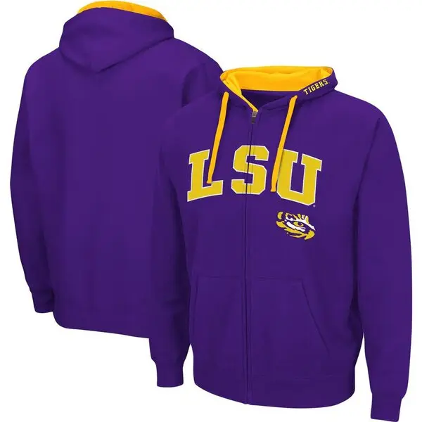 COLOSSEUM Lsu Tigers Full-zip Hoodie - Purple
