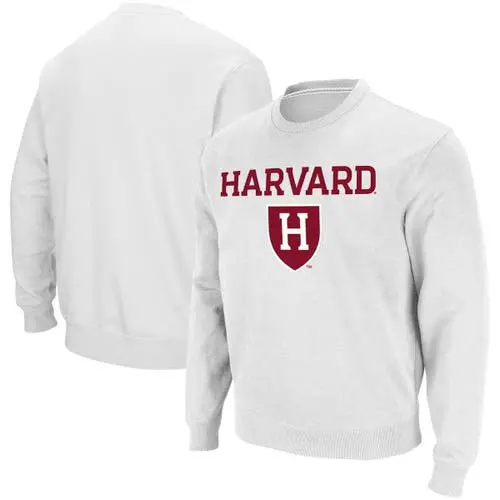 COLOSSEUM Harvard Crimson Team Arch & Logo Tackle Twill Pullover Sweatshirt