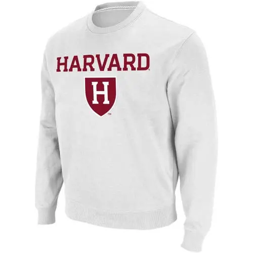 COLOSSEUM Harvard Crimson Team Arch & Logo Tackle Twill Pullover Sweatshirt