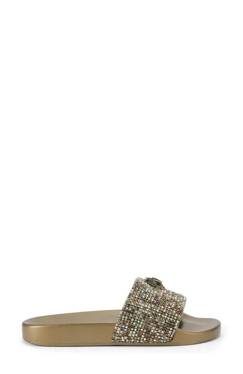 Kurt Geiger Meena Eagle Glitter Slide Sandal - Rust/copper