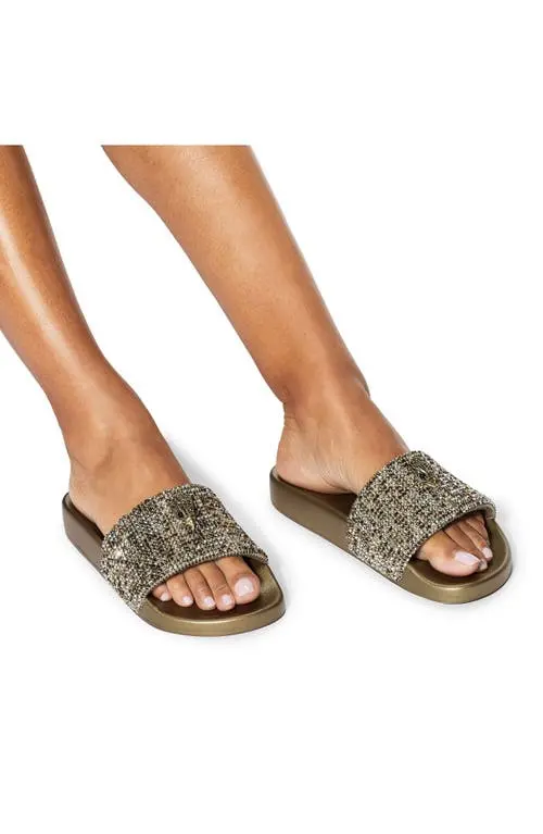Kurt Geiger Meena Eagle Glitter Slide Sandal - Rust/copper