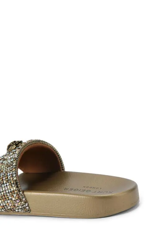 Kurt Geiger Meena Eagle Glitter Slide Sandal - Rust/copper