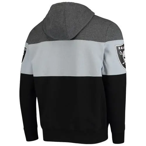 STARTER Heathered Gray/silver Las Vegas Raiders Extreme Fireballer Pullover Hoodie