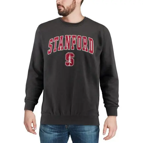COLOSSEUM Stanford Cardinal Arch & Logo Crew Neck Sweatshirt - Charcoal