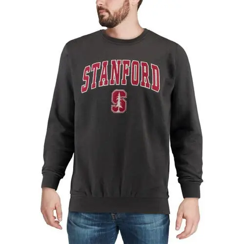 COLOSSEUM Stanford Cardinal Arch & Logo Crew Neck Sweatshirt - Charcoal