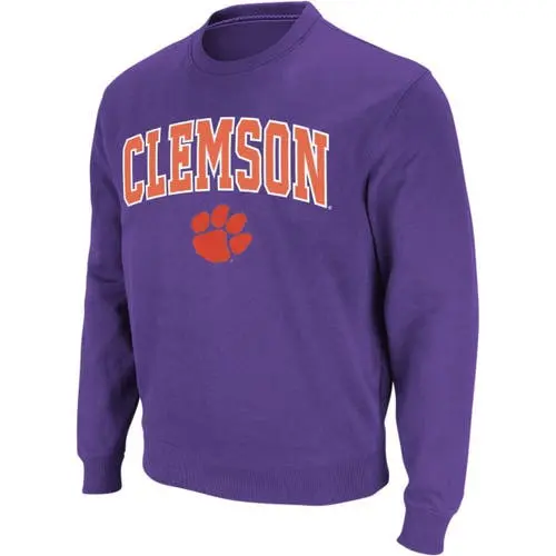 COLOSSEUM Clemson Tigers Arch & Logo Crew Neck Sweatshirt