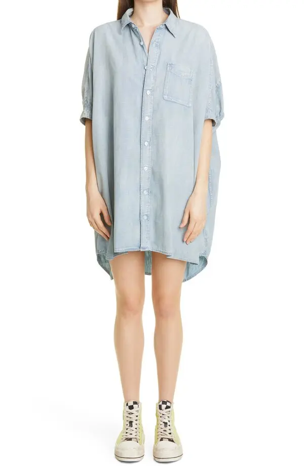 R13 Oversized Boxy Denim Shirtdress
