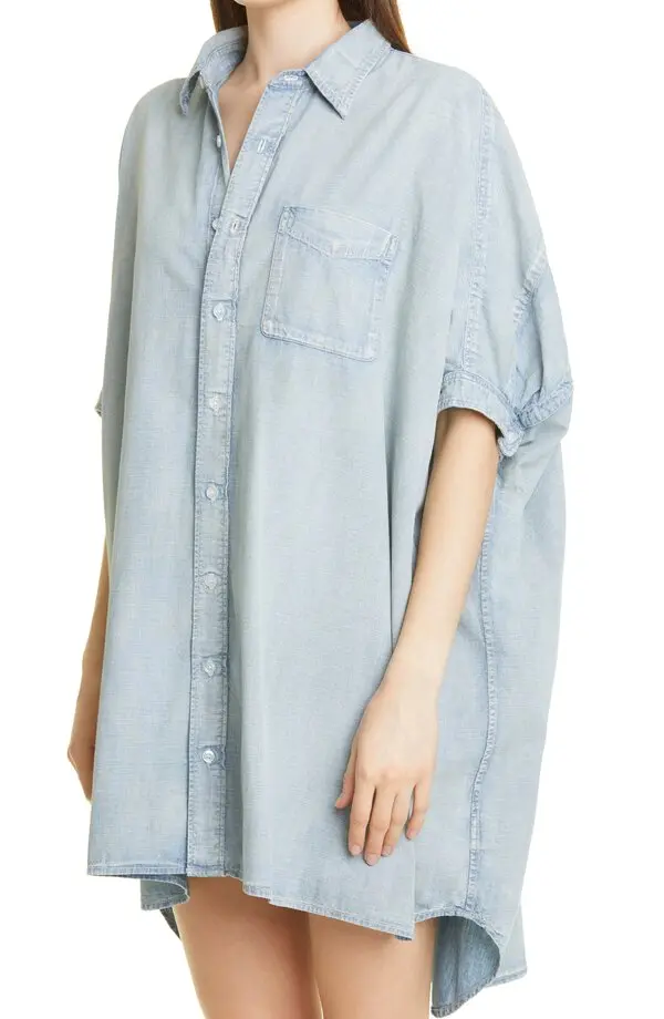 R13 Oversized Boxy Denim Shirtdress