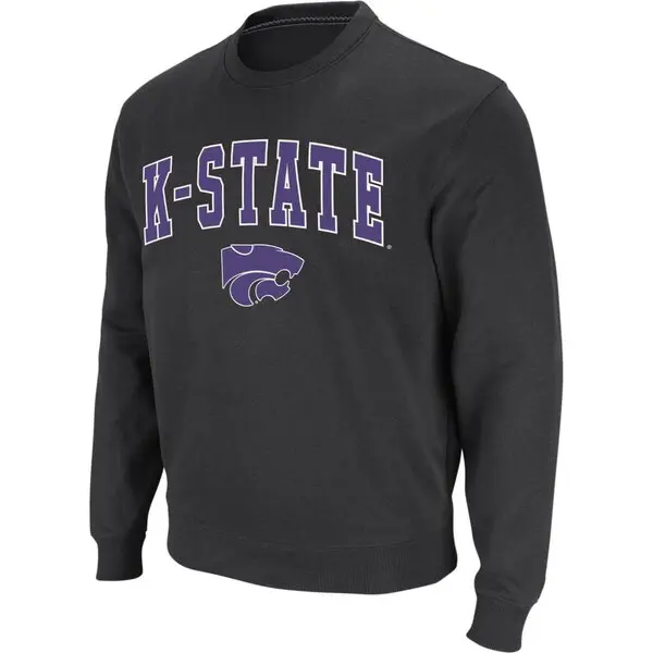 COLOSSEUM Kansas State Wildcats Crew Neck Sweatshirt - Charcoal