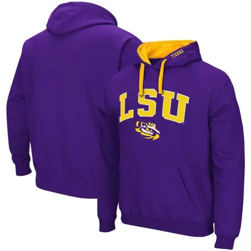 COLOSSEUM Lsu Tigers Arch & Logo 2.0 Pullover Hoodie - Purple