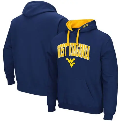 COLOSSEUM West Virginia Mountaineers Arch & Logo 2.0 Pullover Hoodie - Navy