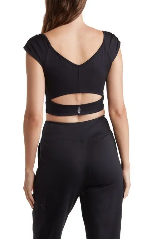 Free People Breathe Deeper Crop Top - Black