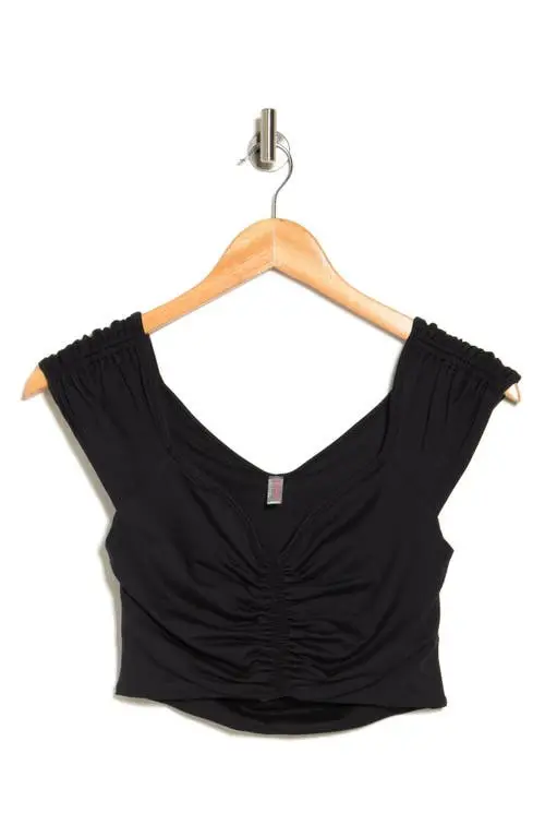 Free People Breathe Deeper Crop Top - Black