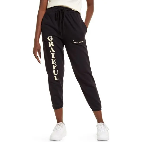 VIVA LA BONITA Grateful Cotton Sweatpants - Black