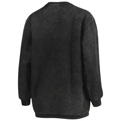 PRESSBOX Miami Hurricanes Comfy Cord Vintage Wash Basic Arch Pullover Sweatshirt