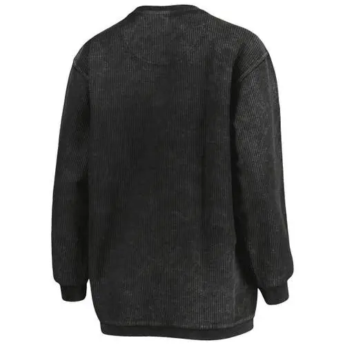 PRESSBOX Miami Hurricanes Comfy Cord Vintage Wash Basic Arch Pullover Sweatshirt
