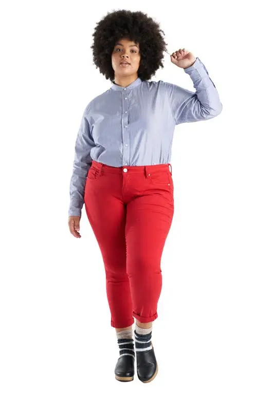 SLINK JEANS High-waisted Boyfriend Jeans - Dark Pink