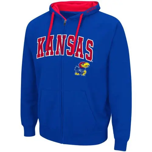 COLOSSEUM Kansas Jayhawks Big & Tall Full-zip Hoodie - Royal