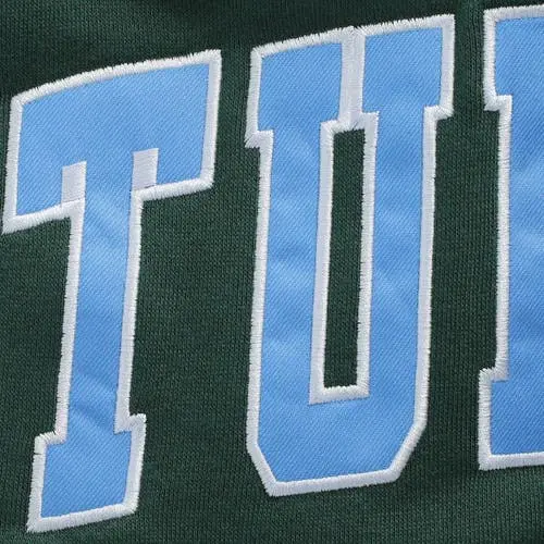 COLOSSEUM Tulane Wave Arch & Logo Tackle Twill Pullover Sweatshirt